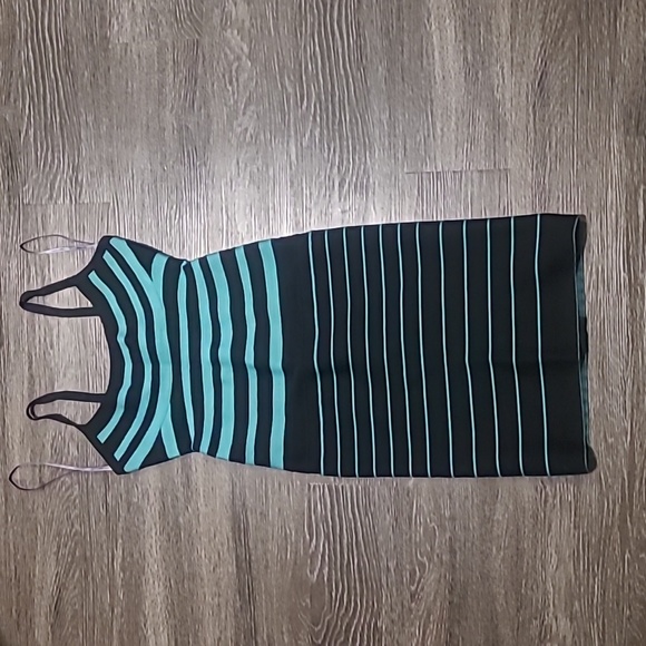 Herve Leger | Dresses | Herve Leger Sz Small Turquoise And Black Form ...